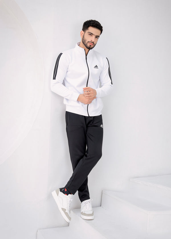 White Stripe-Winter Tracksuit – Elite Wear